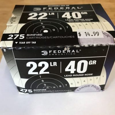 Federal 22 Long Rifle Ammo 40 Grain Lead Round Nose Range Pack 275 ...